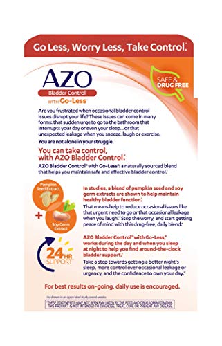 AZO Bladder Control with Go-Less Daily Supplement | Helps Reduce Occasional Urgency* | Helps reduce occasional leakage due to laughing, sneezing and exercise††† | 72 Capsules