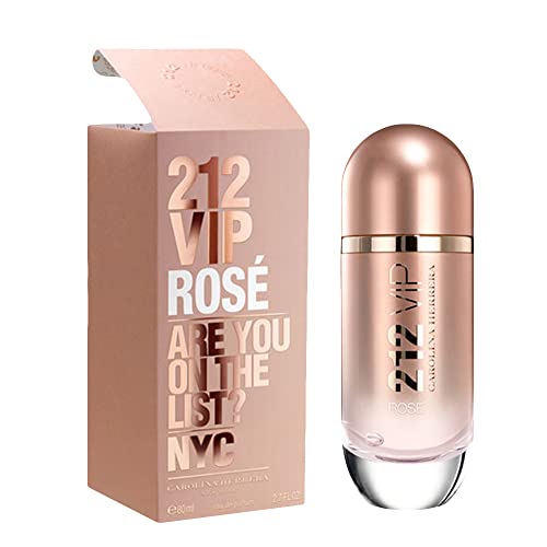 Carolina Herrera 212 Vip Rose Fragrance For Women - Notes Of Bubbly Rosé - Seductive Peach Blossom - Fresh, Elegant And Dynamic - Day And Night Wear - Sensual And Feminine Scent - Edp Spray - 2.7 Oz