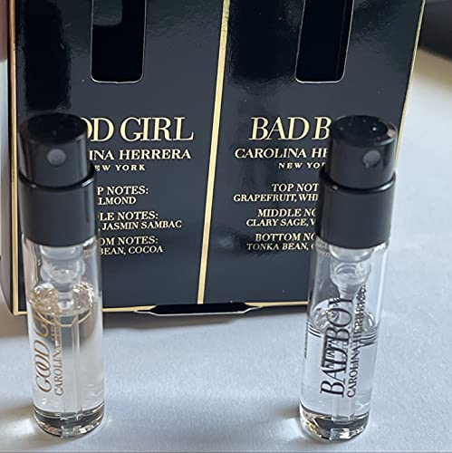 Carolina Herrera Good Girl EDP & Bad Boy EDT Sample Set Spray Vial 1.5 ml 0.05FL oz each