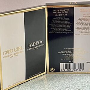 Carolina Herrera Good Girl EDP & Bad Boy EDT Sample Set Spray Vial 1.5 ml 0.05FL oz each