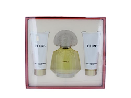 Flore By Carolina Herrera For Women. Set-eau De Parfum Spray 3.4 oz & Body Lotion 3.4 oz & Shower Gel 3.4 oz