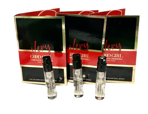 Carolina Herrera Very Good Girl Eau De Parfum 3 Vial Sample Spray WOMEN 1.5 ml / 0.05 fl oz (Set of 3)