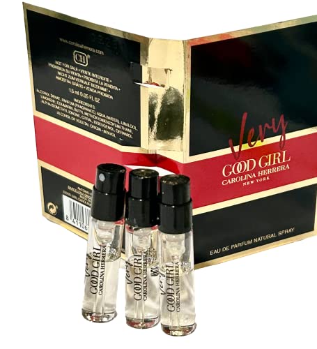 Carolina Herrera Very Good Girl Eau De Parfum 3 Vial Sample Spray WOMEN 1.5 ml / 0.05 fl oz (Set of 3)