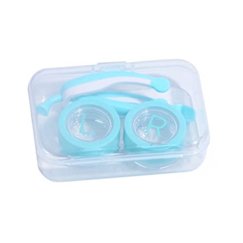 AITIME Contact Lens Applicator, Portable Contact Lenses Case with Contact Lens Remover and Insertion Tool, Eyes Lens Container with Tweezers (Blue)