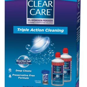 Clear Care Cleaning & Disinfecting Solution with Lens Case, Twin Pack,12 Fl Oz (Pack of 2)