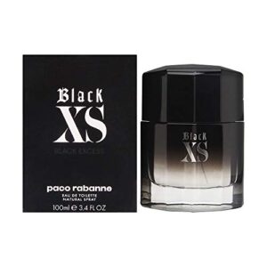 paco rabanne black xs for men eau de toilette spray, 3.4 ounce