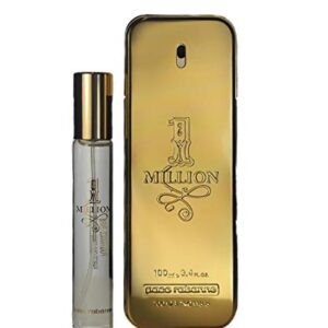 Paco Rabanne Paco rabanne 1 million gift set for men (3.4 ounce eau de toilette + 0.68 ounce travel spray), 4.08 Ounce