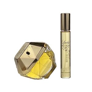 paco rabanne lady million 2 piece set (2.7 ounce eau de parfum spray + 20ml travel spray)