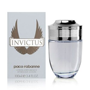 paco rabanne invictus after shave lotion for men – lightly perfumes the skin – notes of morning freshness and animal sensuality – eliminates razor burn – feeling of immediate comfort – 3.4 oz