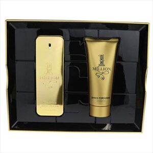 paco rabanne one million for men 2 piece set tin box (3.4 oz eau de toilette spray + 3.4 oz shower gel)