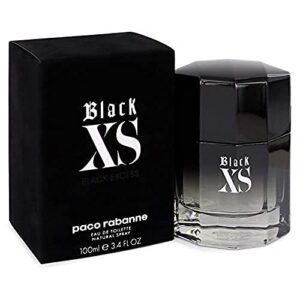 paco rabanne paco rabanne black xs for men eau de toilette spray, 3.4 ounce, 3.4 fl oz