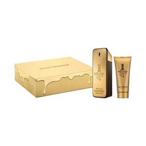 paco rabanne one million for men eau de toilette spray + shower gel, wood, 6.8 oz, 2 count