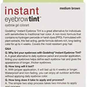 Godefroy Instant Eyebrow Color, Medium Brown, 0.18 ounces, 12-weeks of long lasting, 3-applications per kit, 3 Count (Pack of 1)