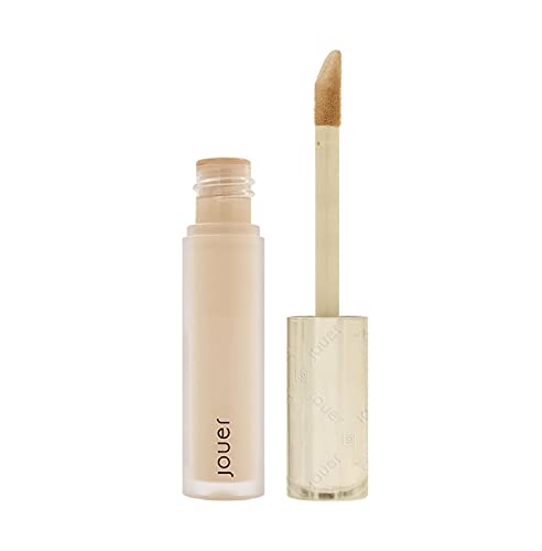 Jouer Essential High Coverage Liquid Concealer - Soft Matte Finish - 25 Shades - Healthy Ingredients - Paraben, Gluten & Cruelty Free - Vegan Friendly,Amber- Dark Skin with Golden Undertones