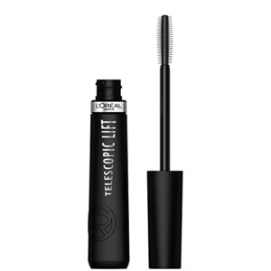 l’oreal paris telescopic lift washable mascara, lengthening and volumizing eye makeup, lash lift with up to 36hr wear, blackest black, 0.33 fl oz