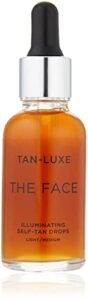 tan-luxe the face – illuminating self-tan drops to create your own self tanner, 30ml – cruelty & toxin free – light/medium