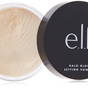 e.l.f, Halo Glow Setting Powder, Silky, Weightless, Blurring, Smooths, Minimizes Pores and Fine Lines, Creates Soft Focus Effect, Light, Semi-Matte Finish, 0.24 Oz