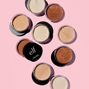 e.l.f, Halo Glow Setting Powder, Silky, Weightless, Blurring, Smooths, Minimizes Pores and Fine Lines, Creates Soft Focus Effect, Light, Semi-Matte Finish, 0.24 Oz