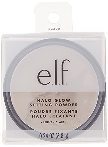 e.l.f, Halo Glow Setting Powder, Silky, Weightless, Blurring, Smooths, Minimizes Pores and Fine Lines, Creates Soft Focus Effect, Light, Semi-Matte Finish, 0.24 Oz