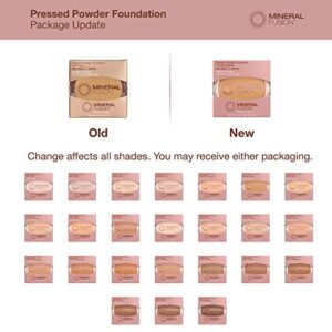 Mineral Fusion Pressed Powder Foundation, Natural Age Defying Makeup, Buildable Coverage for Silky Smooth Flawless Skin,Talc Free, Hypoallergenic (Warm) 2,9 g