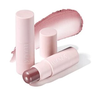 luxaza cream blush stick makeup for cheeks, natural matte lip and cheek makeup stick wand for mature skin, lightweight dewy finish creme blush for girls and women, blush (matte) #04b nude-mauve