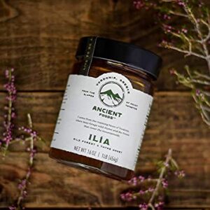 Ancient Foods Ilia Wild Forest and Thyme Honey – Greek Mountain Honey, Raw, Unfiltered Pine Honey from Vordonia, Greece (16oz)