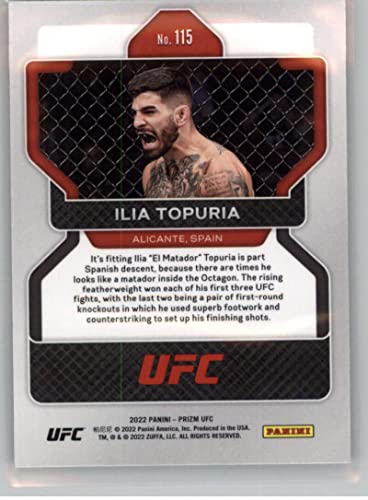 2022 Panini Prizm UFC #115 Ilia Topuria RC Rookie Card Official MMA Trading Card in Raw (NM or Better) Condition