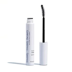 twenty/twenty beauty clean sweep mascara, long-lasting eyelash mascara for everyday wear on sensitive eyes, vegan and cruelty-free