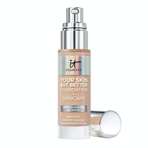 it cosmetics your skin but better foundation + skincare, light neutral 22 – hydrating coverage – minimizes pores & imperfections, natural radiant finish – with hyaluronic acid – 1.0 fl oz