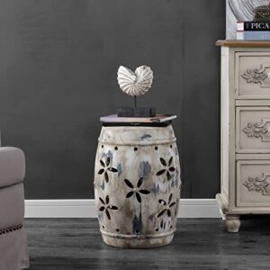 safavieh acs4589a ilia cement decorative garden stool, antiqued cream