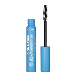 rimmel kind & free clean mascara, cruelty-free & vegan, 001 black, 0.23 fl oz