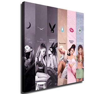 ariana singer grande sweetener music poster bedroom decor sports landscape office room decor gift wall art (16×16,canvas roll)