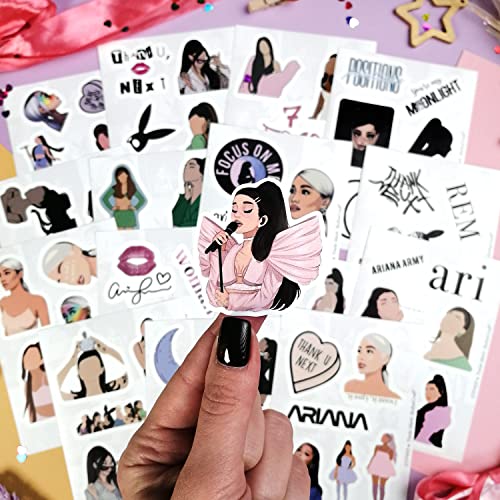 BulbaCraft 100Pcs Ariana Stickers - Pop Singer Stickers, R&B‎ Singer Stickers, Stickers for Teens, Music Stickers for Laptop, Stickers for Teens, Teen Girl Gifts