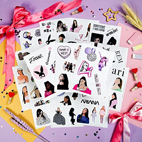 BulbaCraft 100Pcs Ariana Stickers - Pop Singer Stickers, R&B‎ Singer Stickers, Stickers for Teens, Music Stickers for Laptop, Stickers for Teens, Teen Girl Gifts