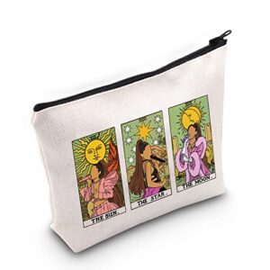 tobgb singer fans gift ariana gift the sun star moon tarot card inspired makeup bag music lover gift singer merchandise (star tarot bag)