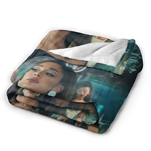 Ariana Grande Collage Blanket Pop Singer Soft Warm Flannel Throw Blankets for Bed Couch Sofa Bedroom Living Room Ariana Grande Merch Fans Gift 50x40 in