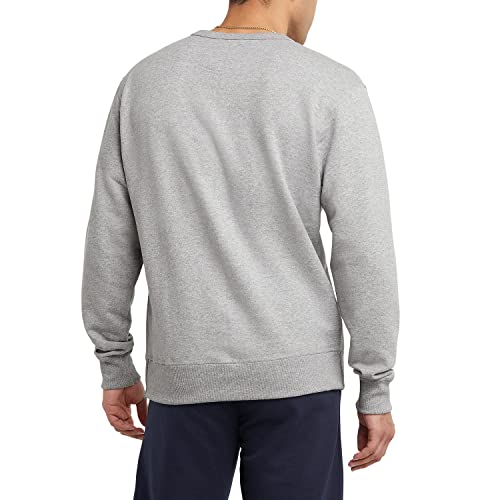 Champion Crewneck, Midweight Crew Men, Comfortable Sweatshirts, Oxford Gray C Logo, Medium