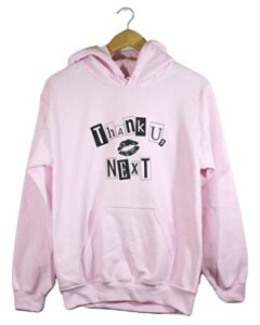 thank u, next graphic light pink hoodie