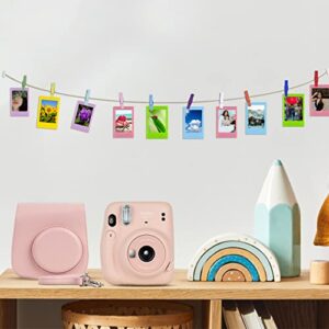 Fujifilm Instax Mini 11 Camera with Fujifilm Instant Mini Film (60 Sheets) Bundle with Deals Number One Accessories Including Carrying Case, Selfie Lens, Photo Album, Stickers (Blush Pink)