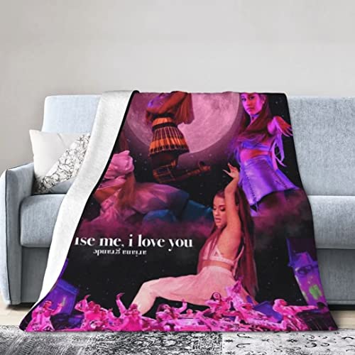 Ariana Grande Blanket Pink Soft Throw Blanket Warm Blanket for Bed Couch Sofa Nap Birthday Christmas Best Gifts for Fans Bedroom 50x40 in