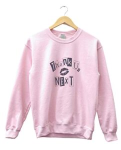 thank u, next light pink graphic crewneck sweatshirt