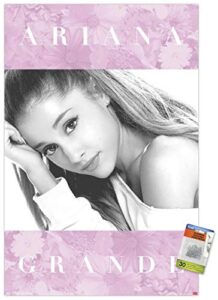 trends international ariana grande – floral wall poster with push pins, 22.375″ x 34″