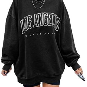 Women's Oversized Sweatshirt Los Angeles California Crewneck Long Sleeve Casual Loose Pullover Tops