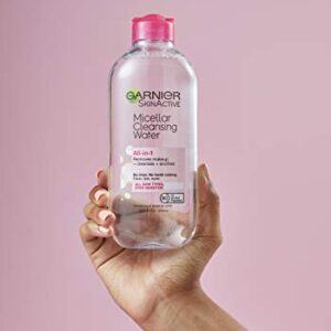 Garnier SkinActive Micellar Water for All Skin Types, Facial Cleanser & Makeup Remover, 13.5 fl. Oz, 1 count (Packaging May Vary)