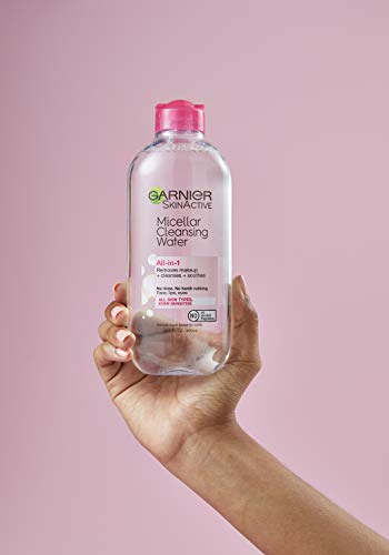 Garnier SkinActive Micellar Water for All Skin Types, Facial Cleanser & Makeup Remover, 13.5 fl. Oz, 1 count (Packaging May Vary)