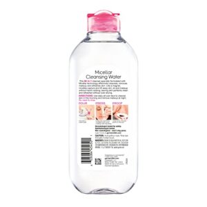 Garnier SkinActive Micellar Water for All Skin Types, Facial Cleanser & Makeup Remover, 13.5 fl. Oz, 1 count (Packaging May Vary)