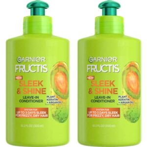 garnier fructis sleek and shine intensely smooth leave-in conditioning cream, 10.2 ounce (pack of 2)