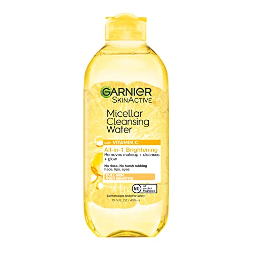 Garnier SkinActive Micellar Water with Vitamin C, Facial Cleanser & Makeup Remover, 13.5 fl. oz, 1 count (Packaging May Vary)