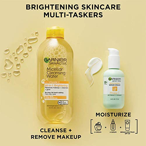 Garnier SkinActive Micellar Water with Vitamin C, Facial Cleanser & Makeup Remover, 13.5 fl. oz, 1 count (Packaging May Vary)