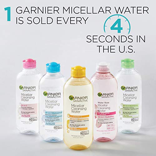 Garnier SkinActive Micellar Water with Vitamin C, Facial Cleanser & Makeup Remover, 13.5 fl. oz, 1 count (Packaging May Vary)